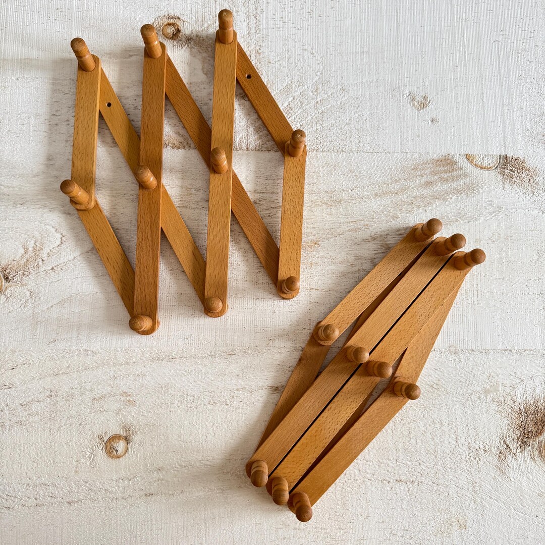 SINGLE Vintage 10 Peg Accordion Rack Holder Expandable Peg Rack Craft ...