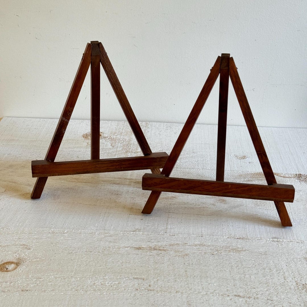 Set of Two Small Wood Folding Easel Stands Small Art Display Stands - Etsy