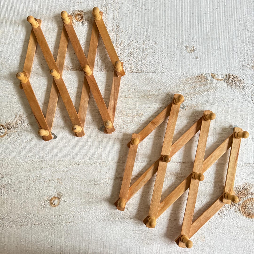 SINGLE Vintage 10 Peg Accordion Rack Holder Expandable Peg Rack Craft ...