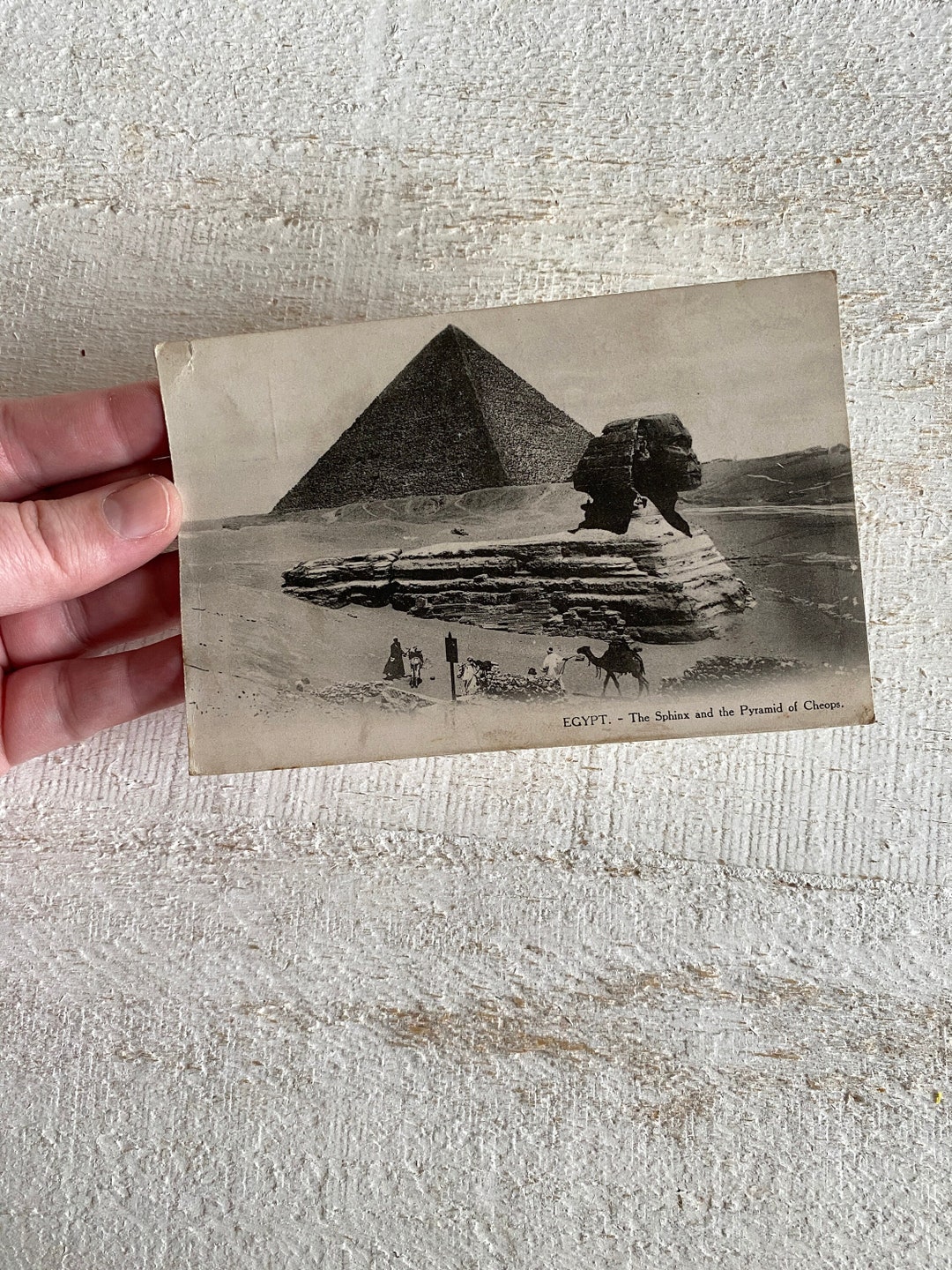 Vintage Egyptian Sphinx and Pyramid of Cheops Postcard Vintage Ephemera ...