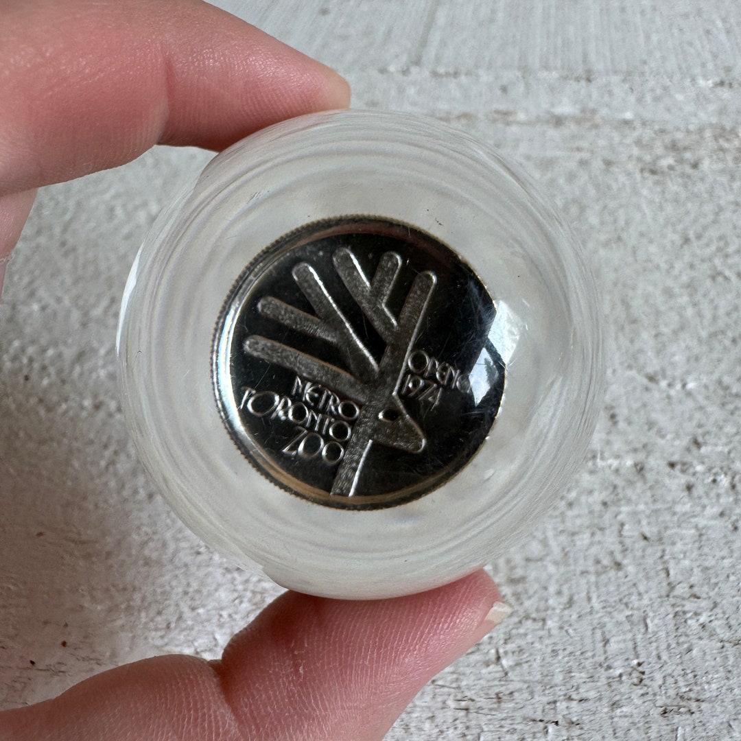 Vintage Acrylic Lucite Miniature Paperweight With 1974 Coin Metro ...
