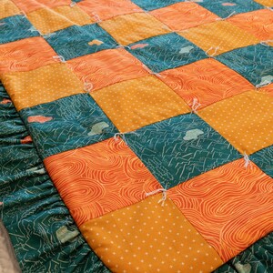 Off-roading Adventure Baby Quilt, Handmade and Hand-tied With Ruffle ...