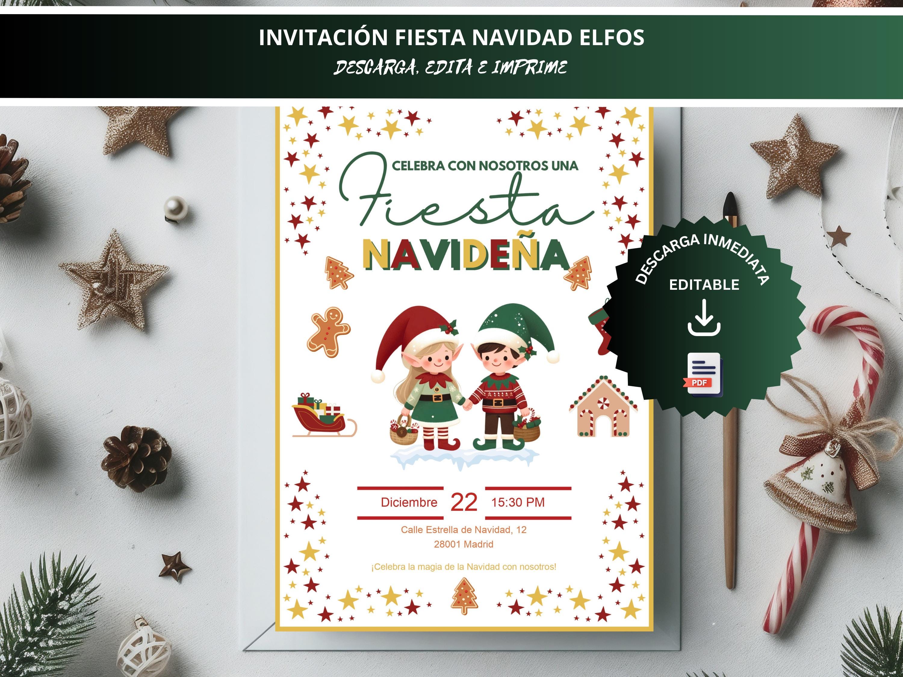 Invitacion Fiesta Navidena Descarga Vector De Plantilla De Invitación