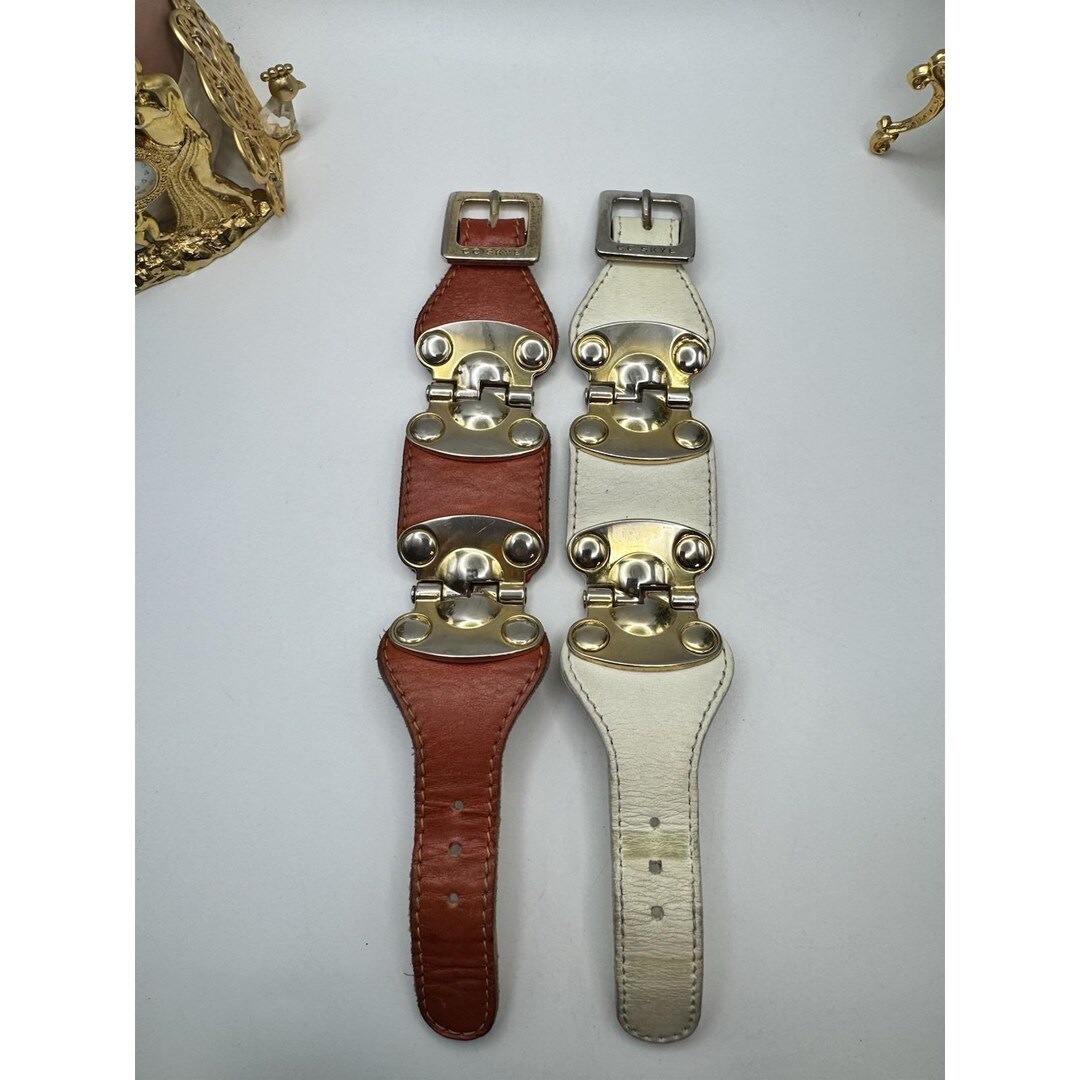 Signed CC Skye Belt Buckle Cuff Bracelet Two Tone and Gold Tone Metal ...