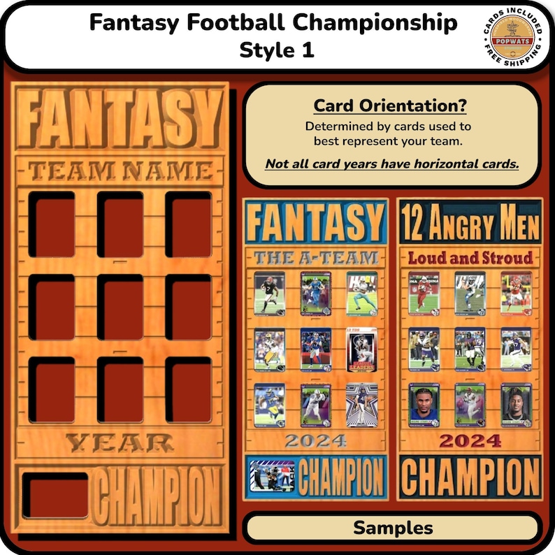 Custom Fantasy Football Championship Award Display| Fantasy Football ...