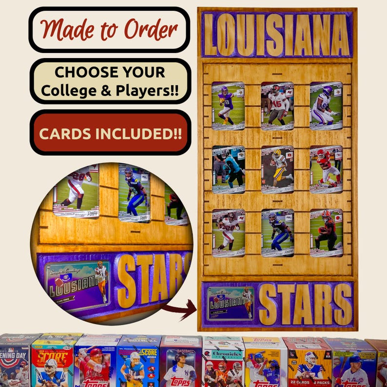 Custom College/state Football Display| NFL Players From Your Selected ...