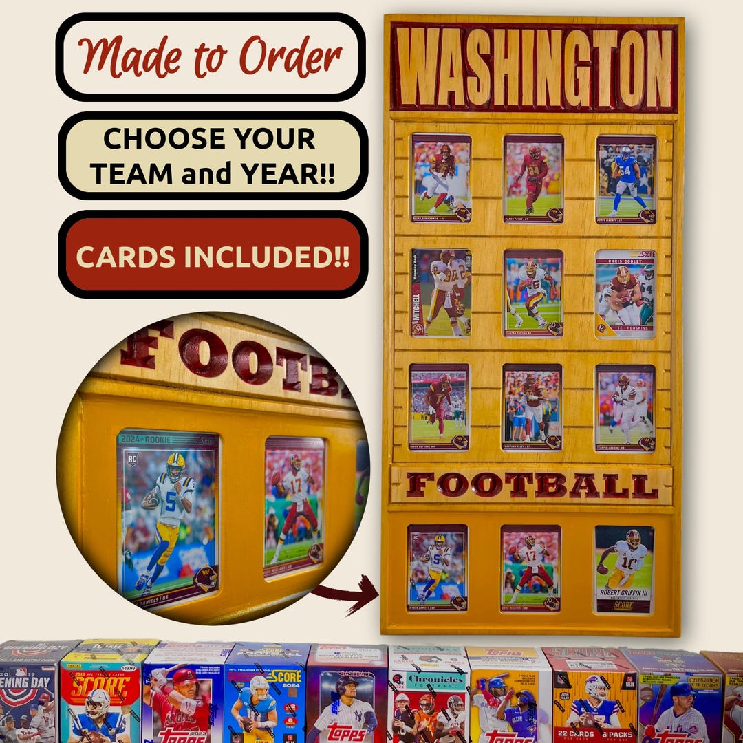 NFL Team Display Frame and Plaque. NFL Football Player Trading Cards ...