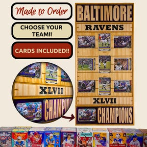 Custom Football Championship Team Display Frame | Football Trading Card ...