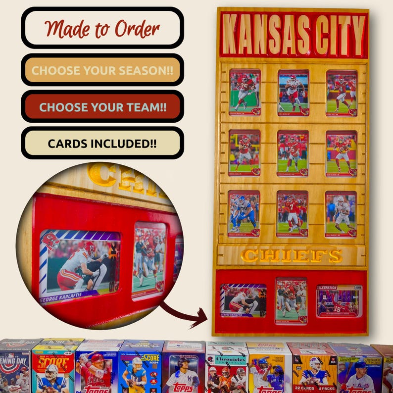 NFL Team Display Frame and Plaque. NFL Football Player Trading Cards ...