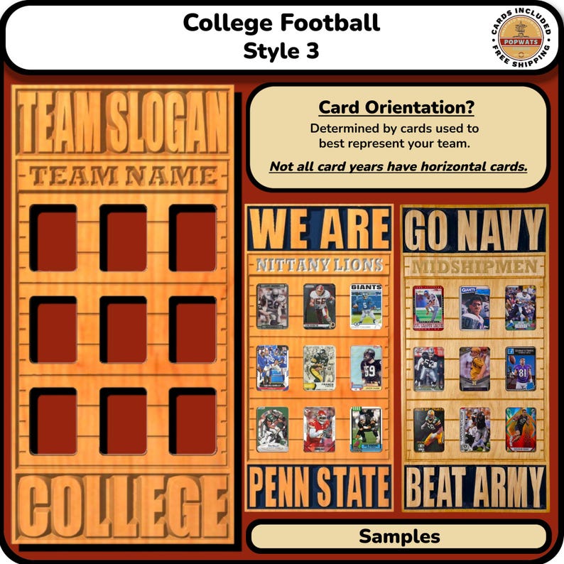 NCAA College Football Display Frame. NFL Football Player Trading Cards ...
