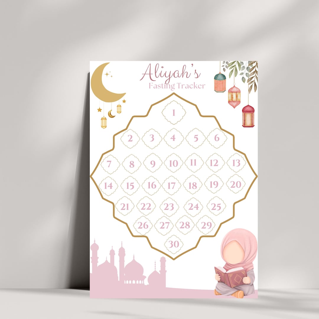Editable Ramadan Fasting Tracker Kids, Printable Ramadan Planner, Happy ...