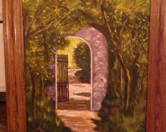 Garden Gate Painting | Etsy