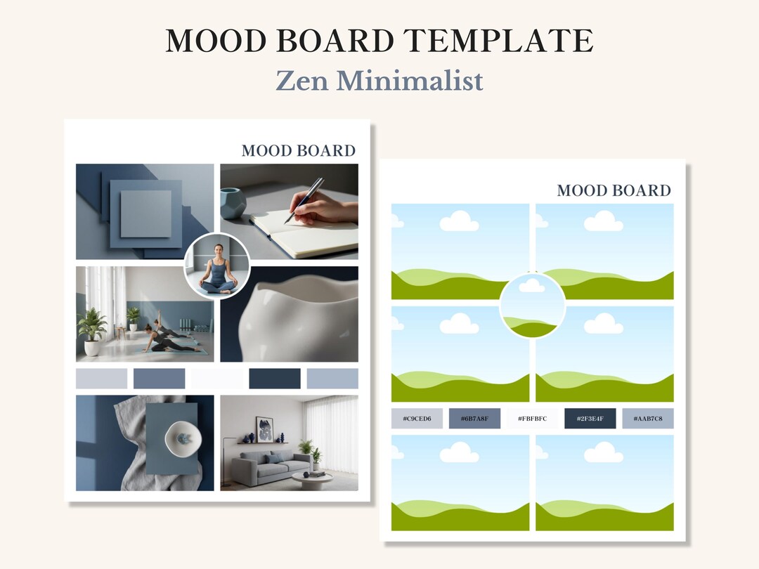Modelo de Mood Board Zen Minimalista | Kit de Identidade Visual Moderna ...