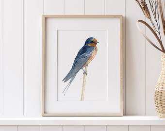 Barn Swallow Watercolor barn Swallow by Jess Buhman, Multiple Sizes ...