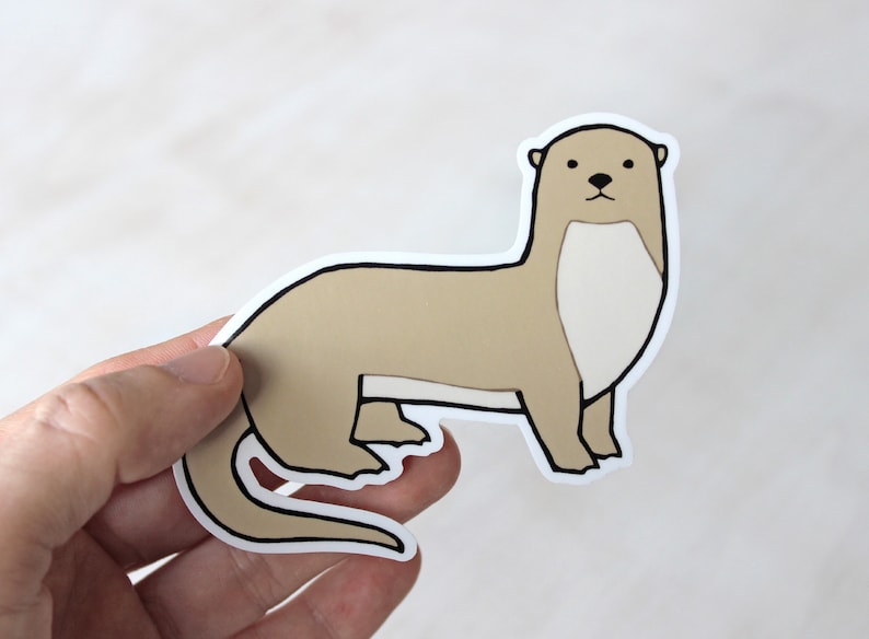 Otter Art Sticker - Waterproof Vinyl Decal - Etsy