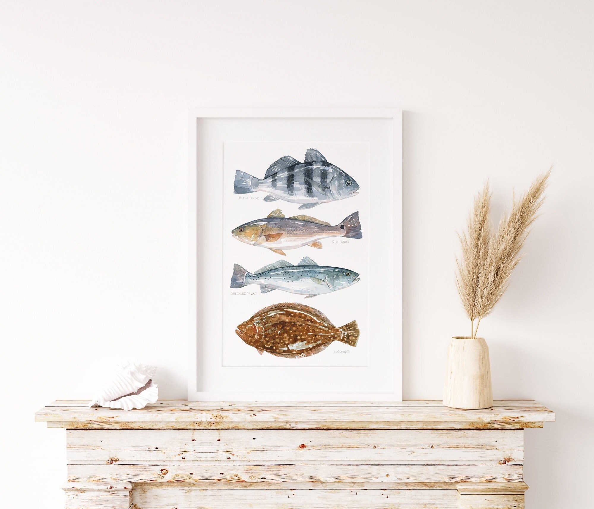 Ocean Fish Art Print Saltwater Inshore Fish Watercolor - Etsy