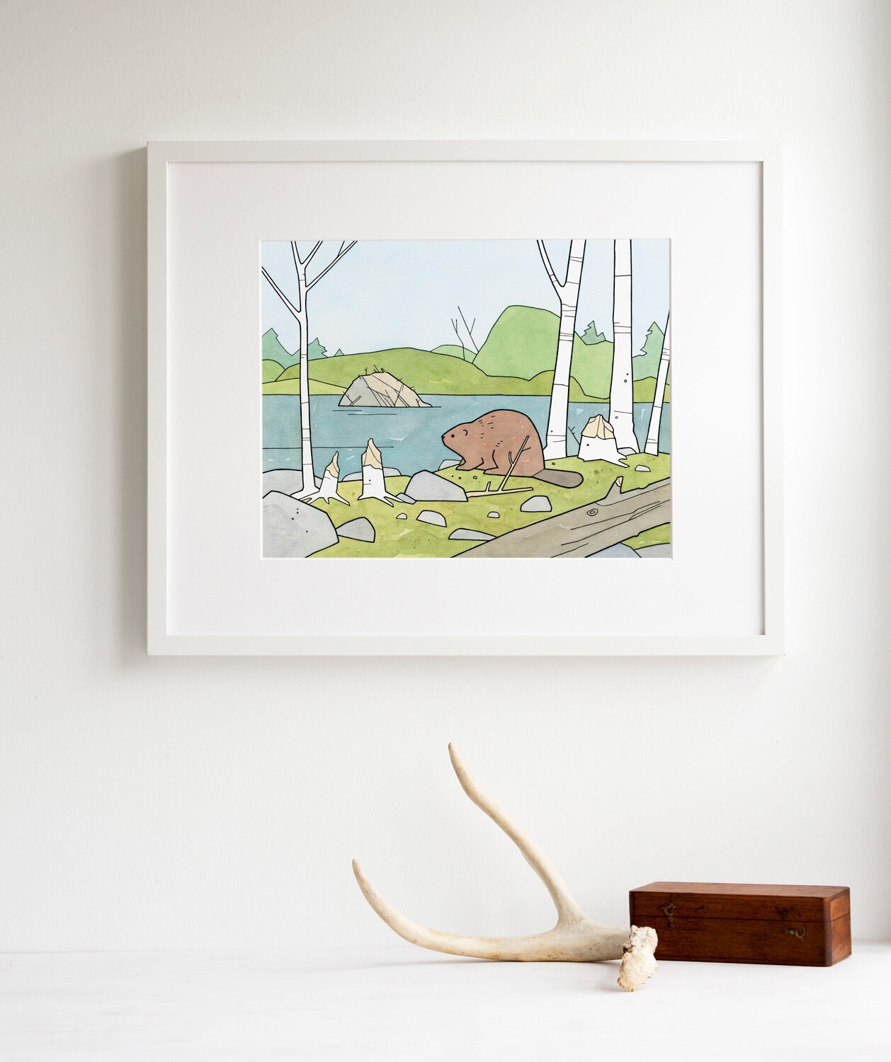 Beaver Illustration Art Print Nature Nursery Wall Art - Etsy