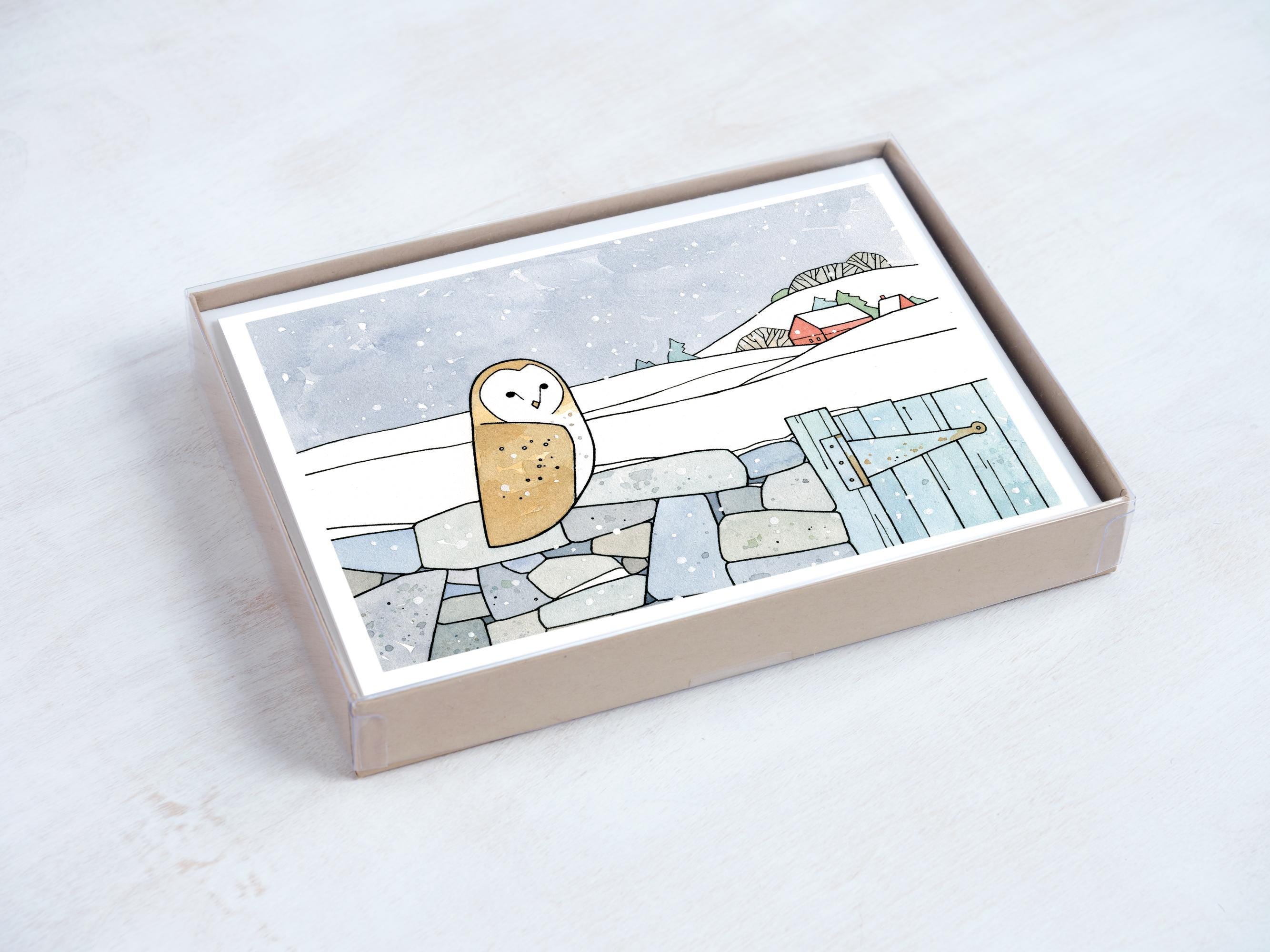 Owls Christmas Holiday Card Set 1 - Etsy