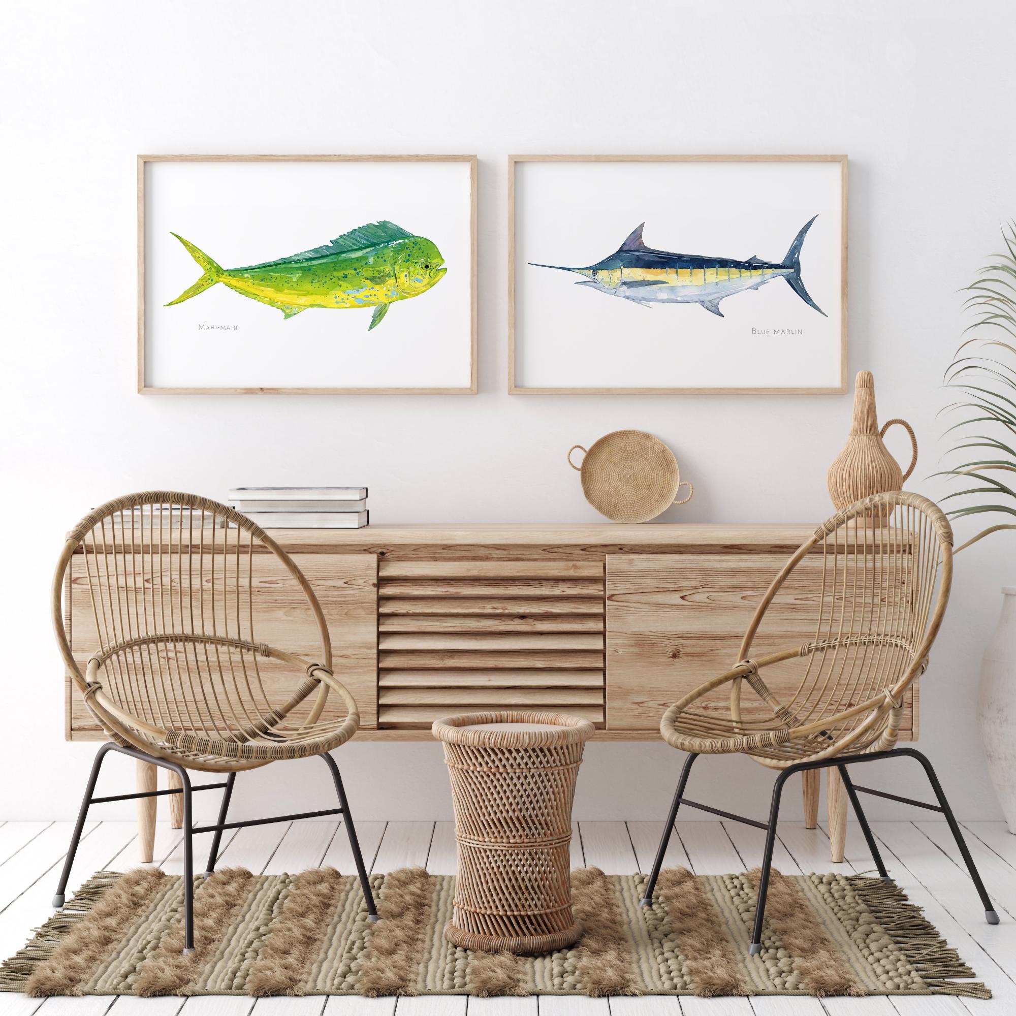 Mahi-mahi Fish Watercolor Print Dolphinfish Painting - Etsy