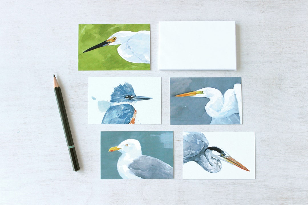 Shorebirds II Mini Gift Note Cards - Etsy