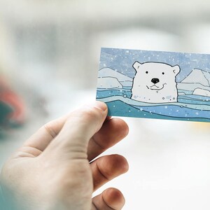 Mini Christmas Gift Tags Cute Holiday Animal Gift Cards Mini Art Cards ...