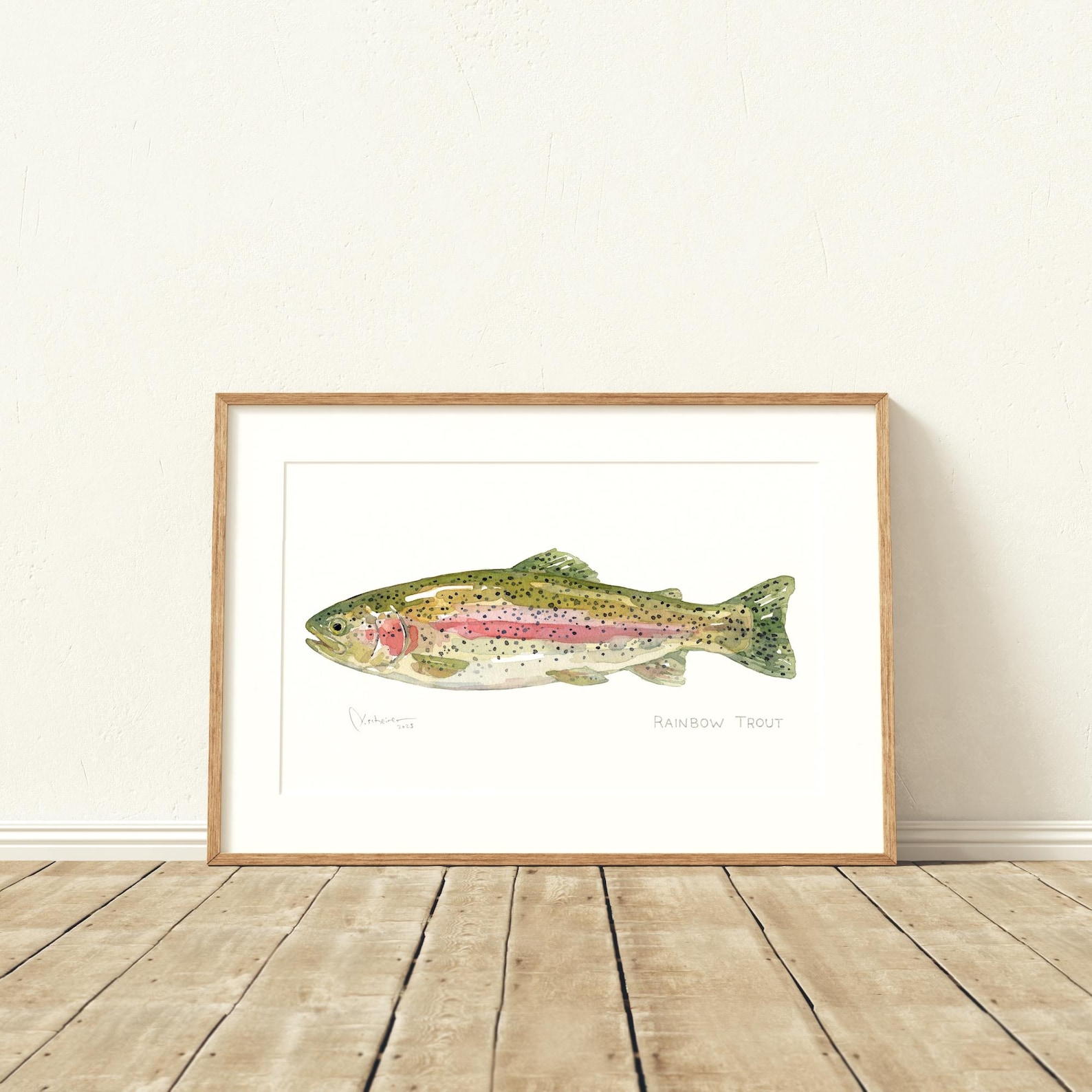 Rainbow Trout Watercolor Print Fish Painting Lakehouse Decor - Etsy