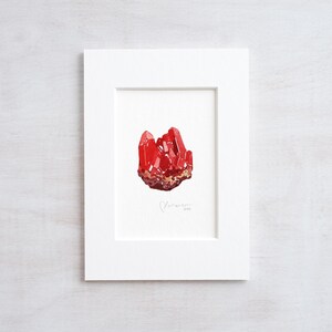 Original Ruby Crystal Watercolor Painting Raw Gemstone Art - Etsy