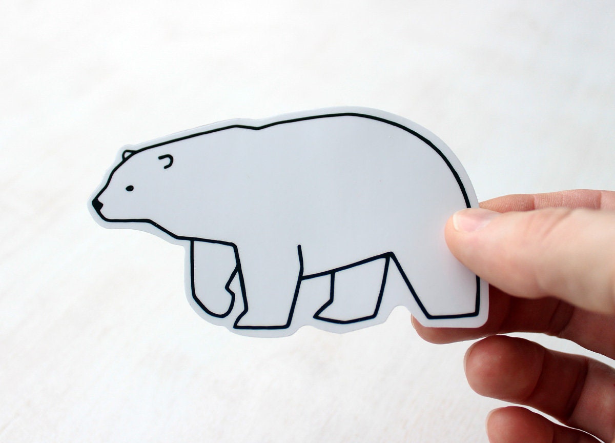 Polar Bear Sticker Vinyl Animal Art Sticker | Etsy
