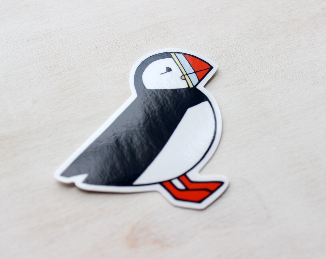 Puffin Sticker Cute Bird Vinyl Sticker - Etsy