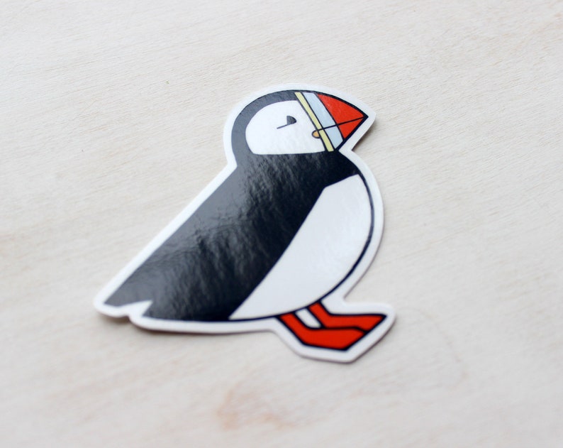 Puffin Drawing Sticker, Waterproof Vinyl Decal (3x3") - Etsy Australia
