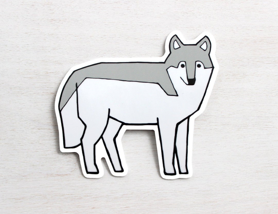 Wolf Vinyl Sticker Animal Illustration Sticker Laptop Decal - Etsy
