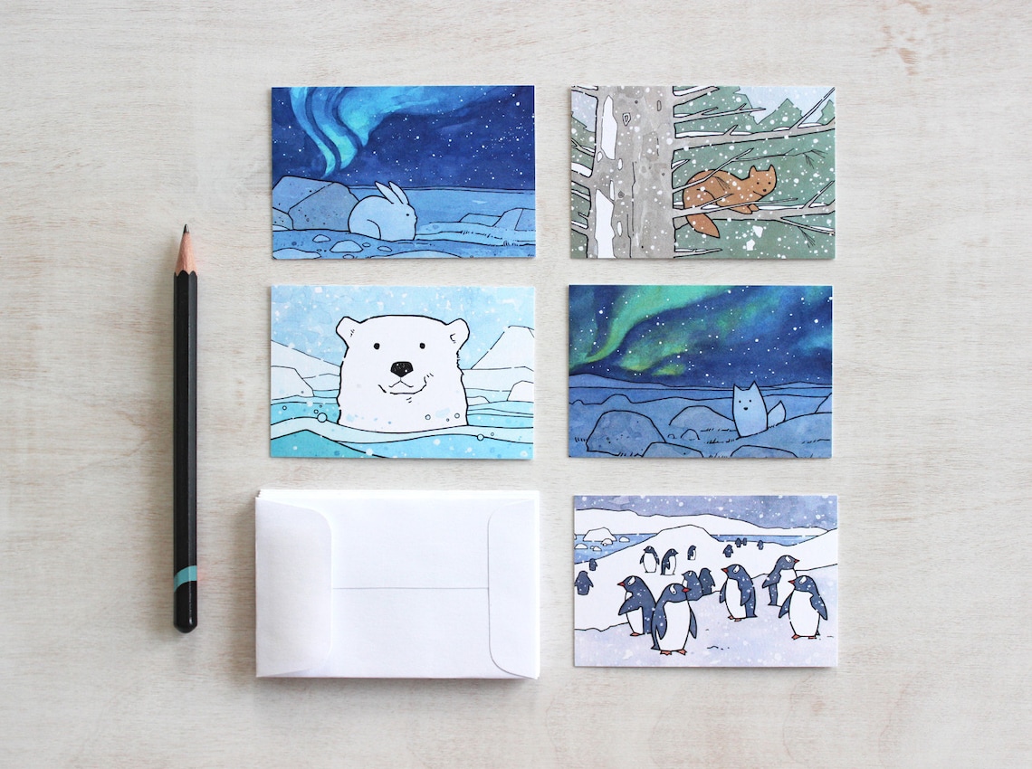 Mini Christmas Gift Tags Cute Holiday Animal Gift Cards - Etsy