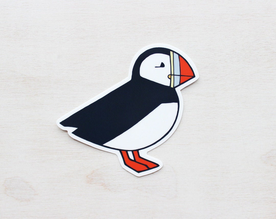 Puffin Sticker Cute Bird Vinyl Sticker Waterproof - Etsy