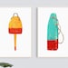Lobster Buoy Print Set Nautical Wall Decor - Etsy