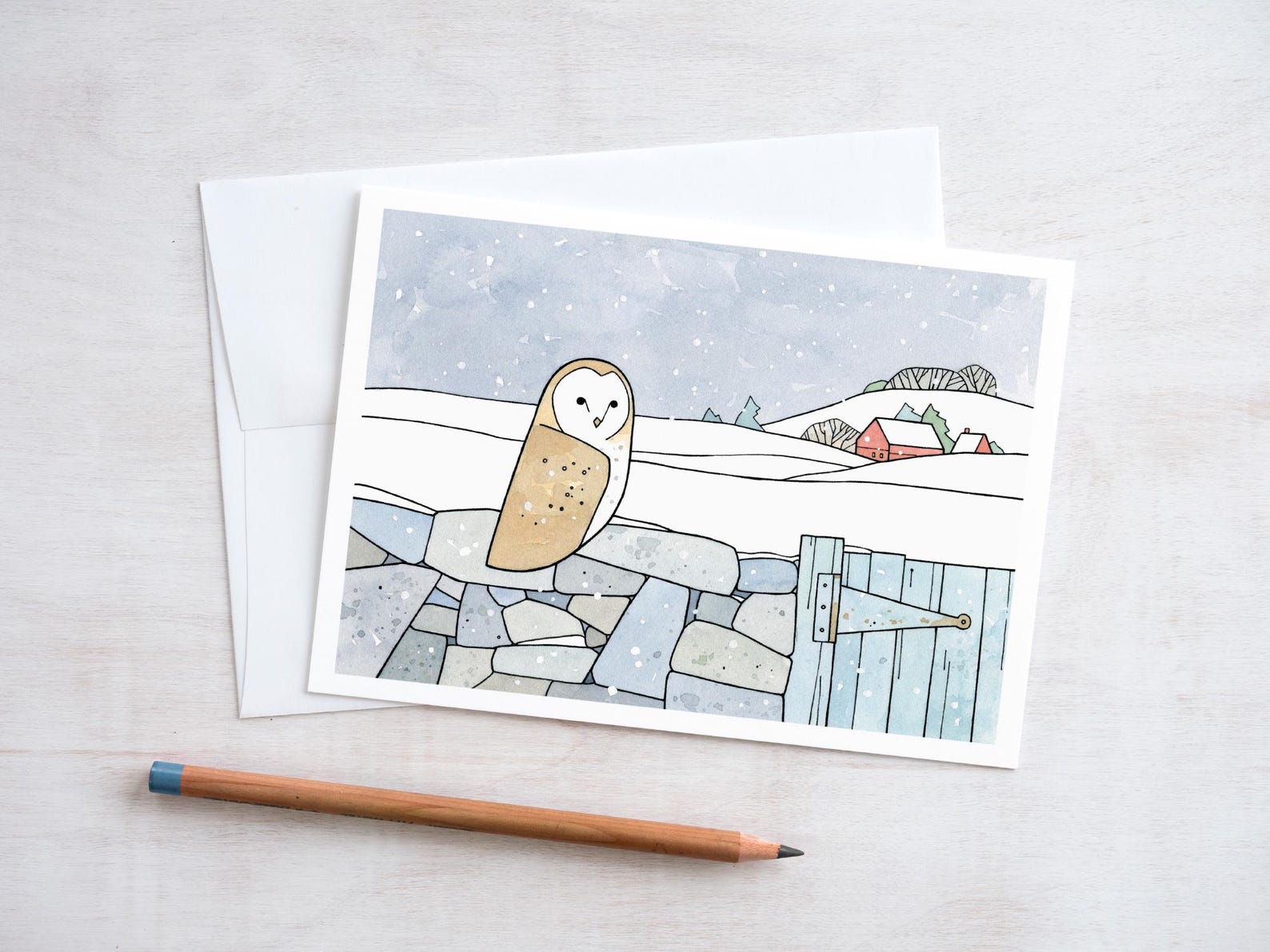 Owls Christmas Holiday Card Set 1 - Etsy