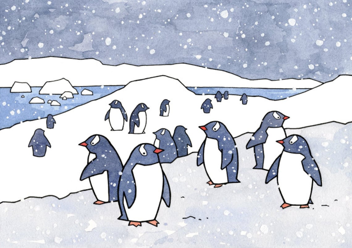 Gentoo Penguins Art Print Nursery Wall Art Animal Nursery | Etsy