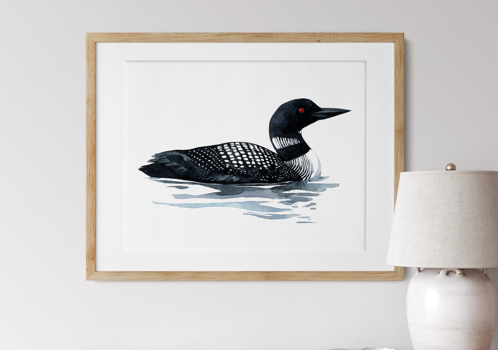 Loon Art Print Bird Watercolor Painting Coastal Wall Art, Lakehouse ...