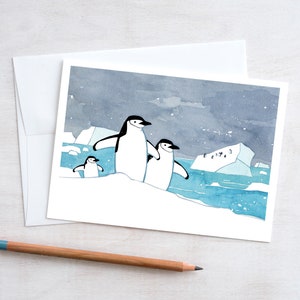 Penguins Christmas Card Set Chinstrap Penguin Animal Illustration ...
