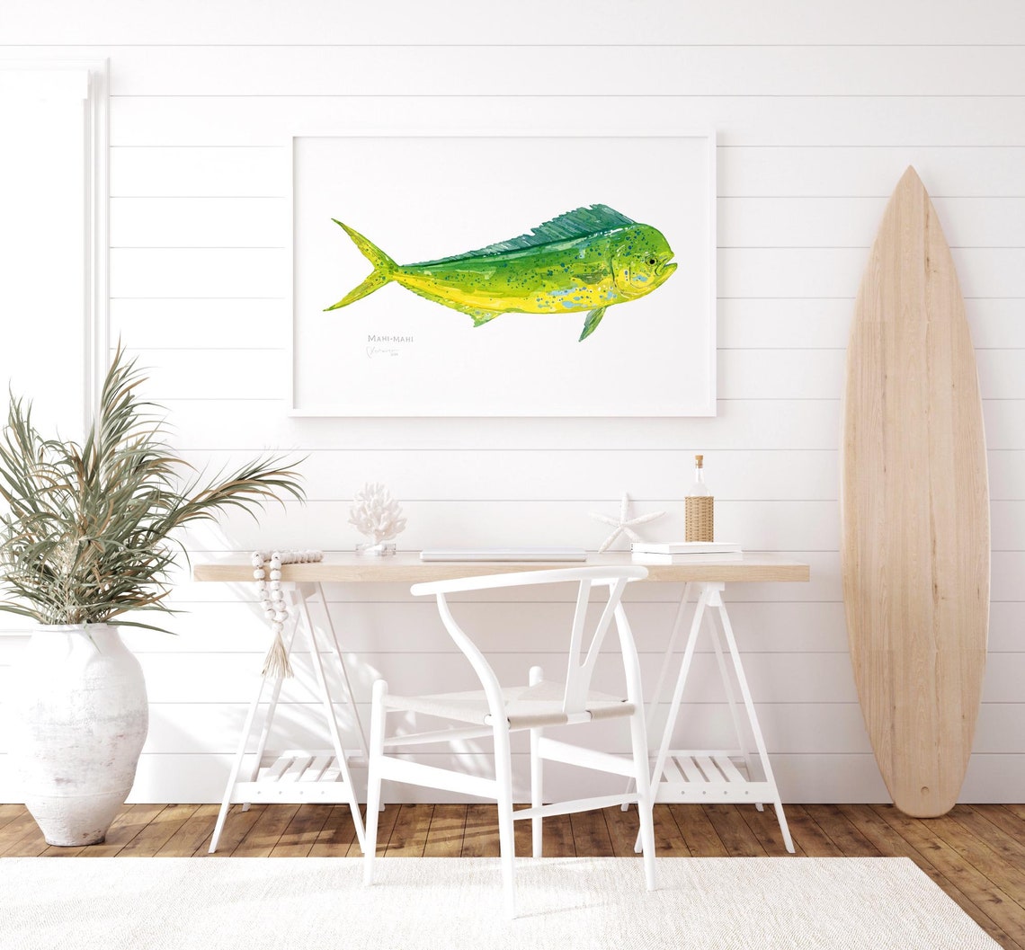 Mahi-mahi Fish Watercolor Print Dolphinfish Painting - Etsy