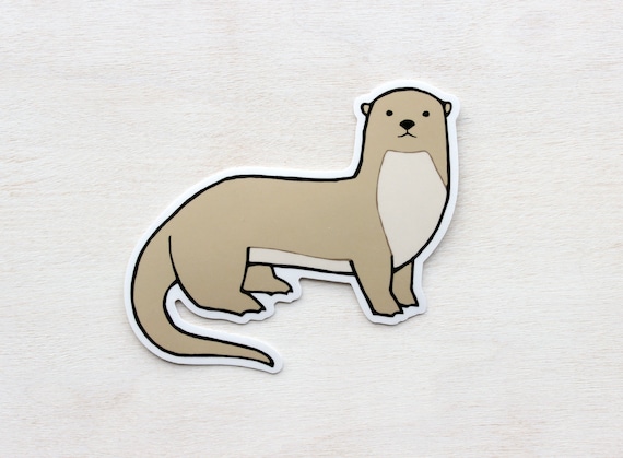 Otter Sticker Cute Animal Art Sticker Waterproof Vinyl - Etsy