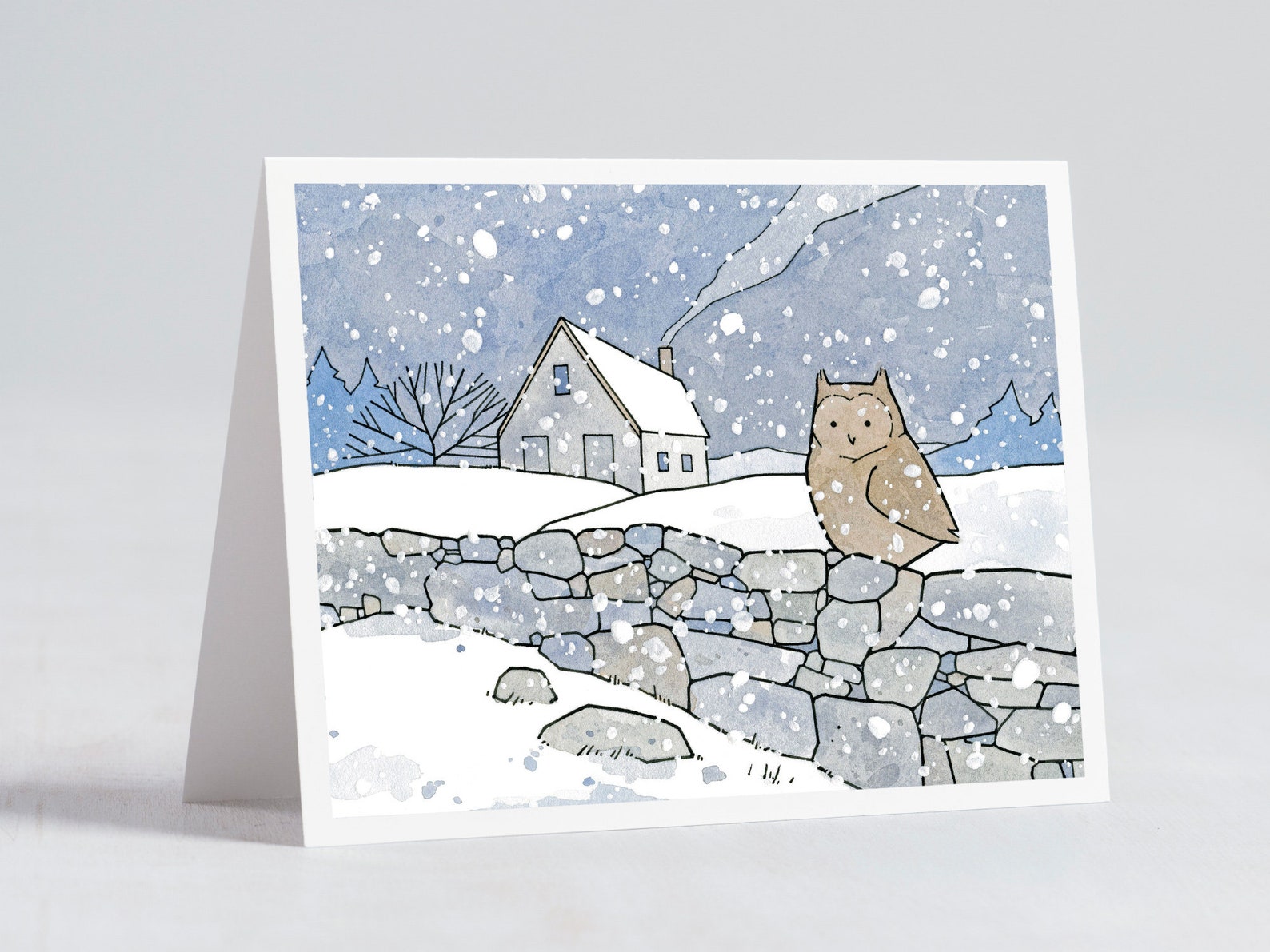 Owls Christmas Holiday Card Set 1 - Etsy
