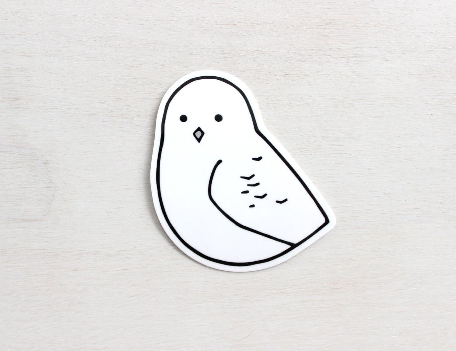 Snowy Owl Vinyl Sticker Bird Illustration Cute Sticker - Etsy