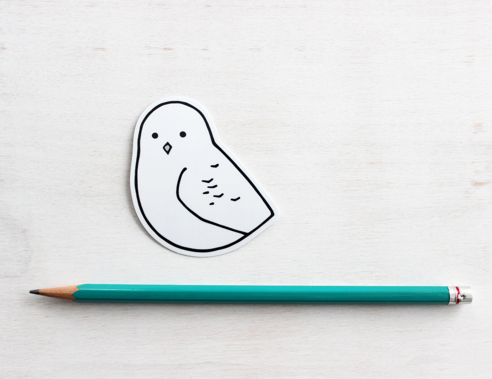 Snowy Owl Vinyl Sticker Bird Illustration Cute Sticker - Etsy