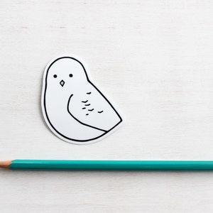 Snowy Owl Vinyl Sticker Bird Illustration Cute Sticker - Etsy