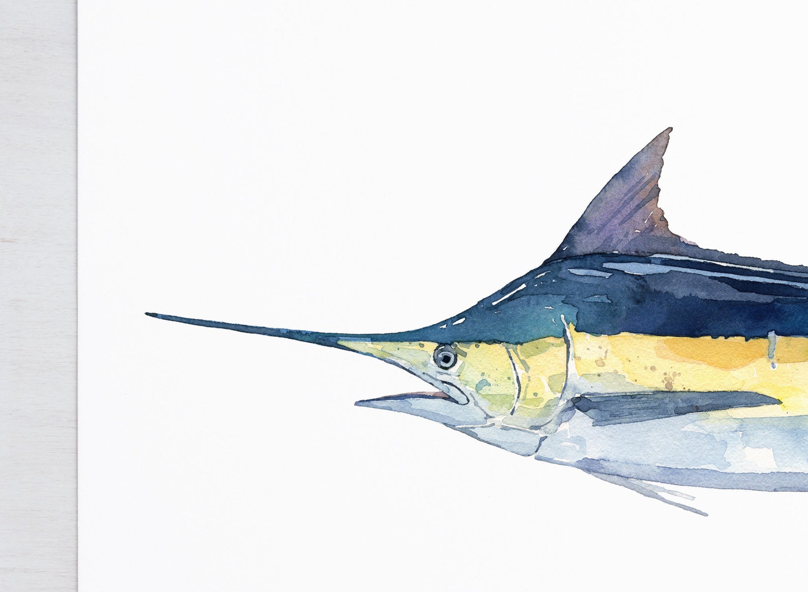 Blue Marlin Watercolor Print: Nautical Fish Painting - Etsy