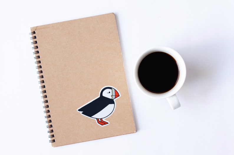 Puffin Drawing Sticker, Waterproof Vinyl Decal (3x3") - Etsy Australia