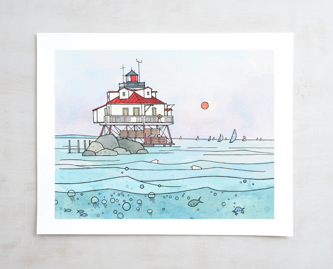 Thomas Point Lighthouse Chesapeake Bay Annapolis Lighthouse Coastal ...