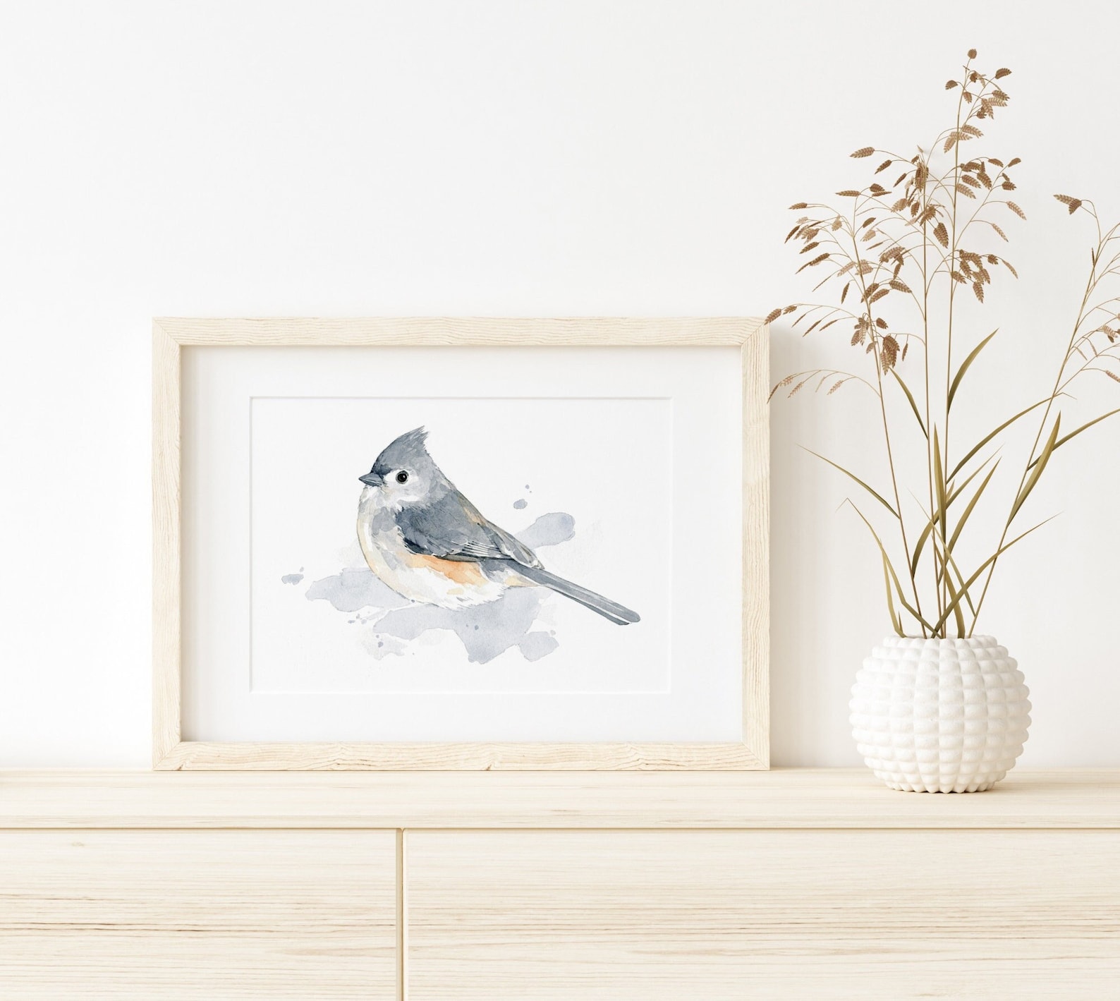 Tufted Titmouse Watercolor Print: Backyard Bird Art - Etsy