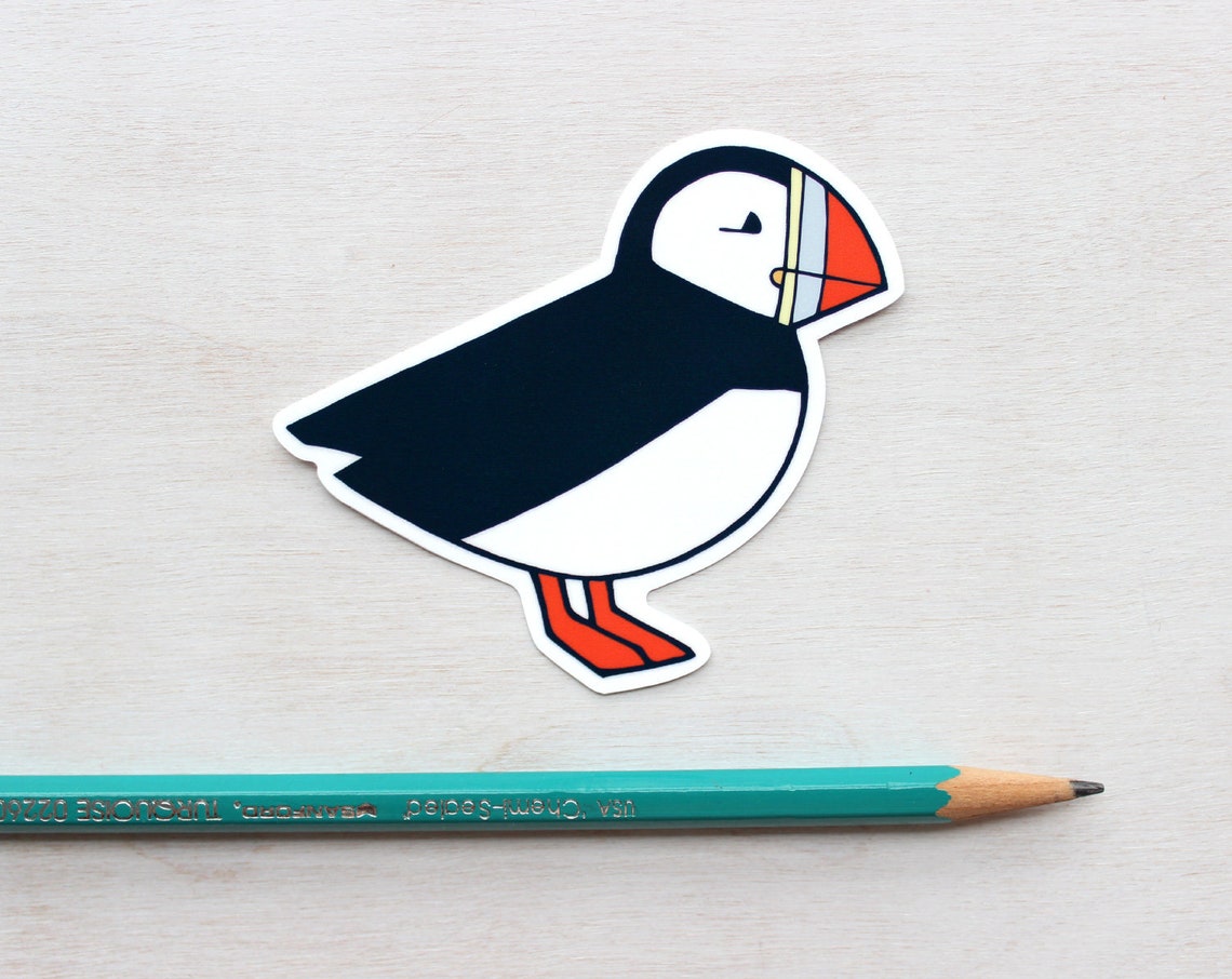 Puffin Sticker Cute Bird Vinyl Sticker - Etsy