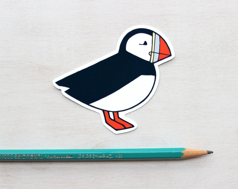 Puffin Sticker Cute Bird Vinyl Sticker - Etsy
